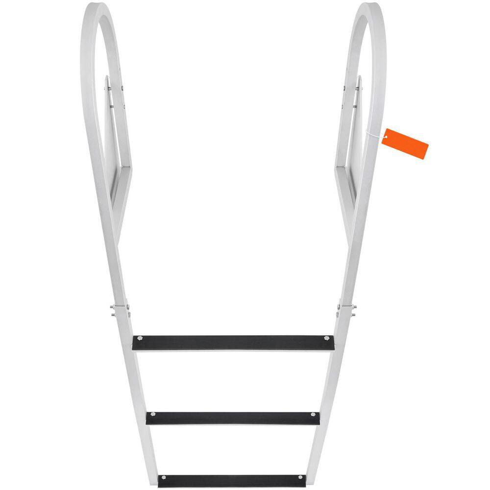 SKYSHALO Dock Ladder, Flip-Up 3 Steps, Standard, Aluminum Alloy, Dock ...