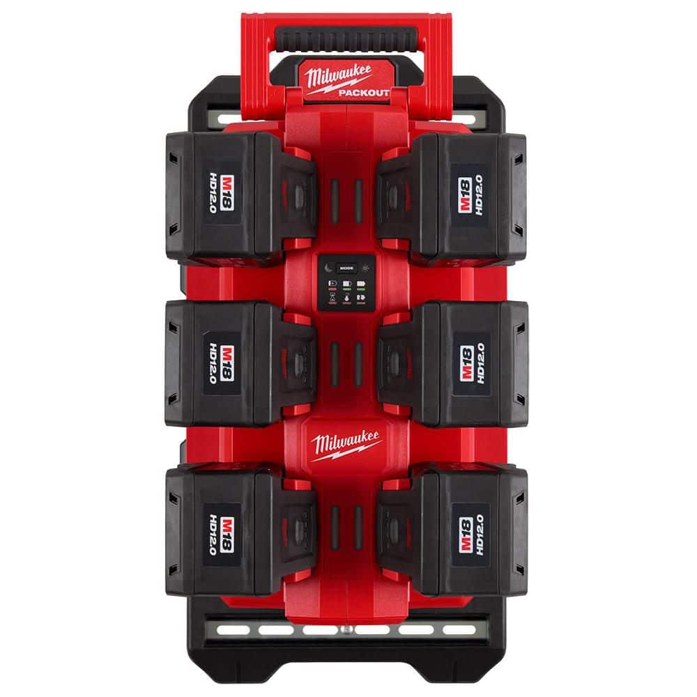 Milwaukee M18 18V PACKOUT 6-Port Daisy Chain Rapid Charger w/ Mounting ...