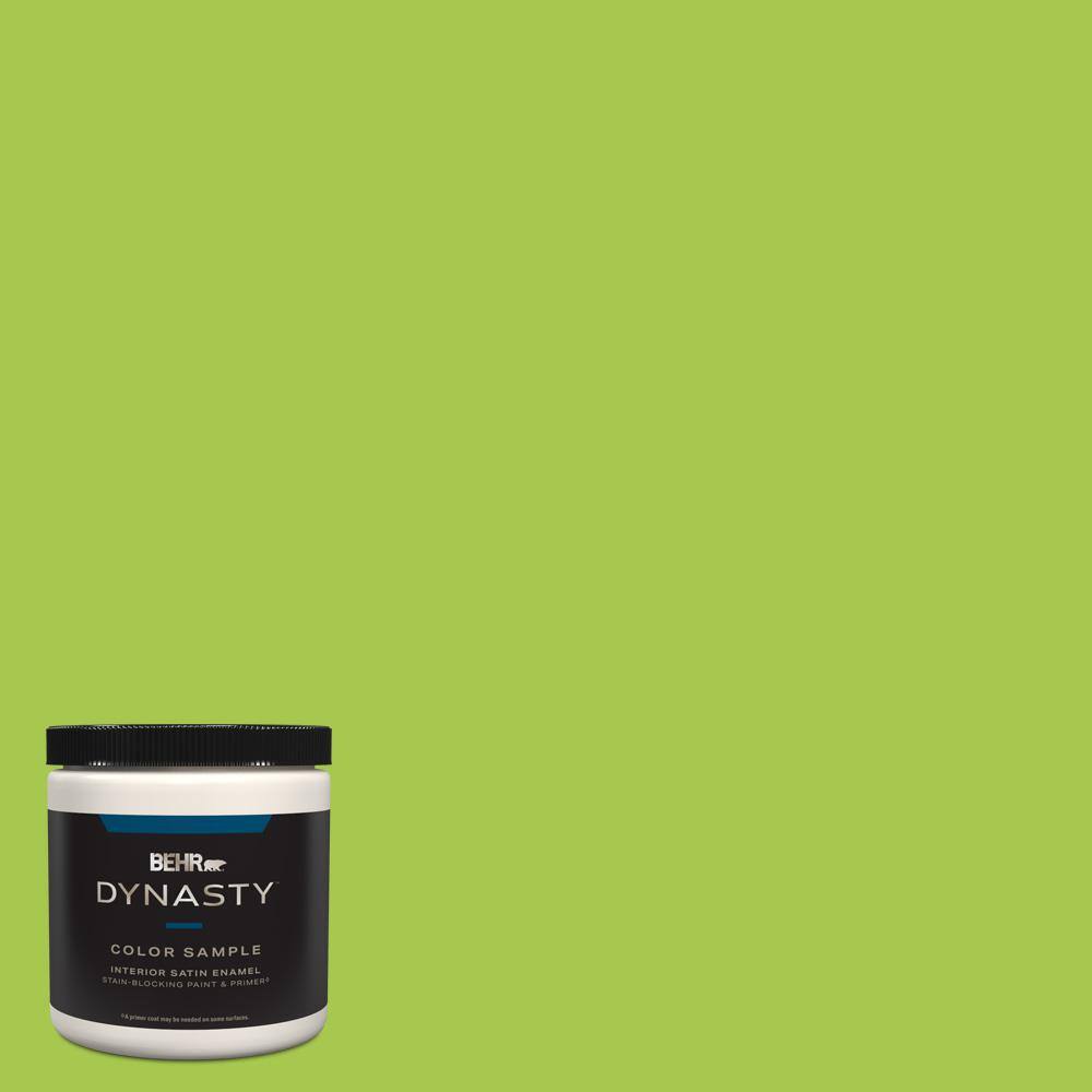 BEHR DYNASTY 8 oz. #420B-5 Sweet Midori Satin Enamel Stain-Blocking ...
