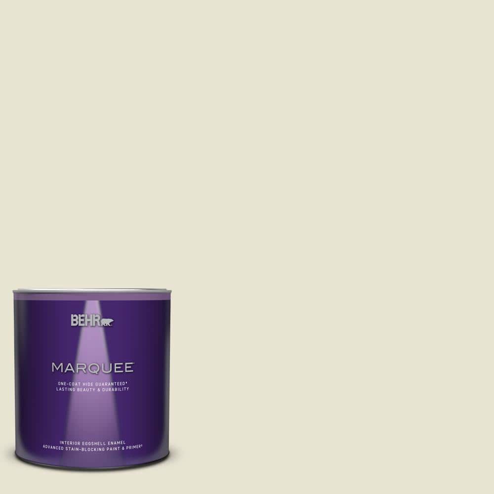 BEHR MARQUEE 1 qt. #73 Off White Eggshell Enamel Interior Paint with ...