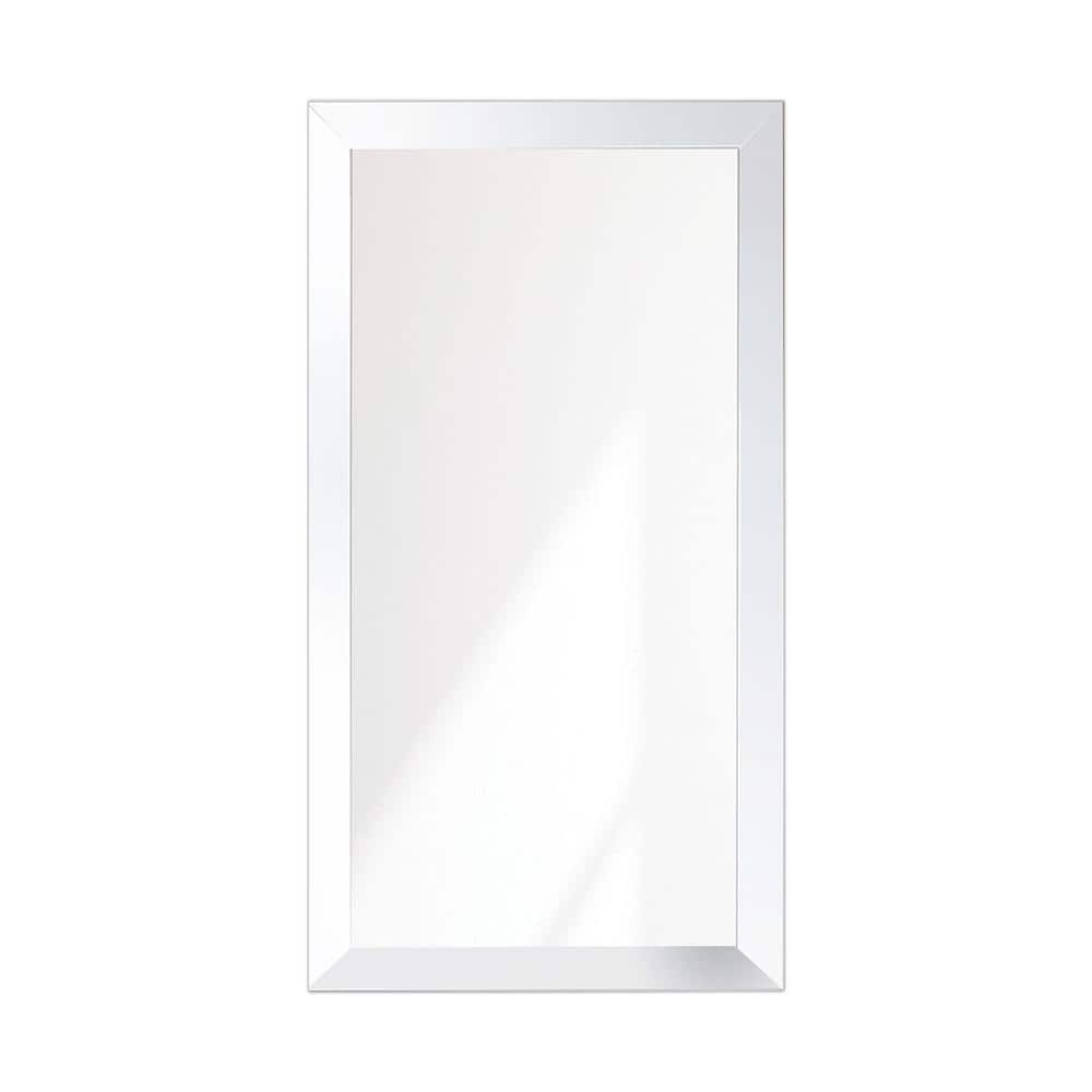 BrandtWorks 32 in. W x 60 in. H Ultra-Gloss Soft-White Wall Mirror ...