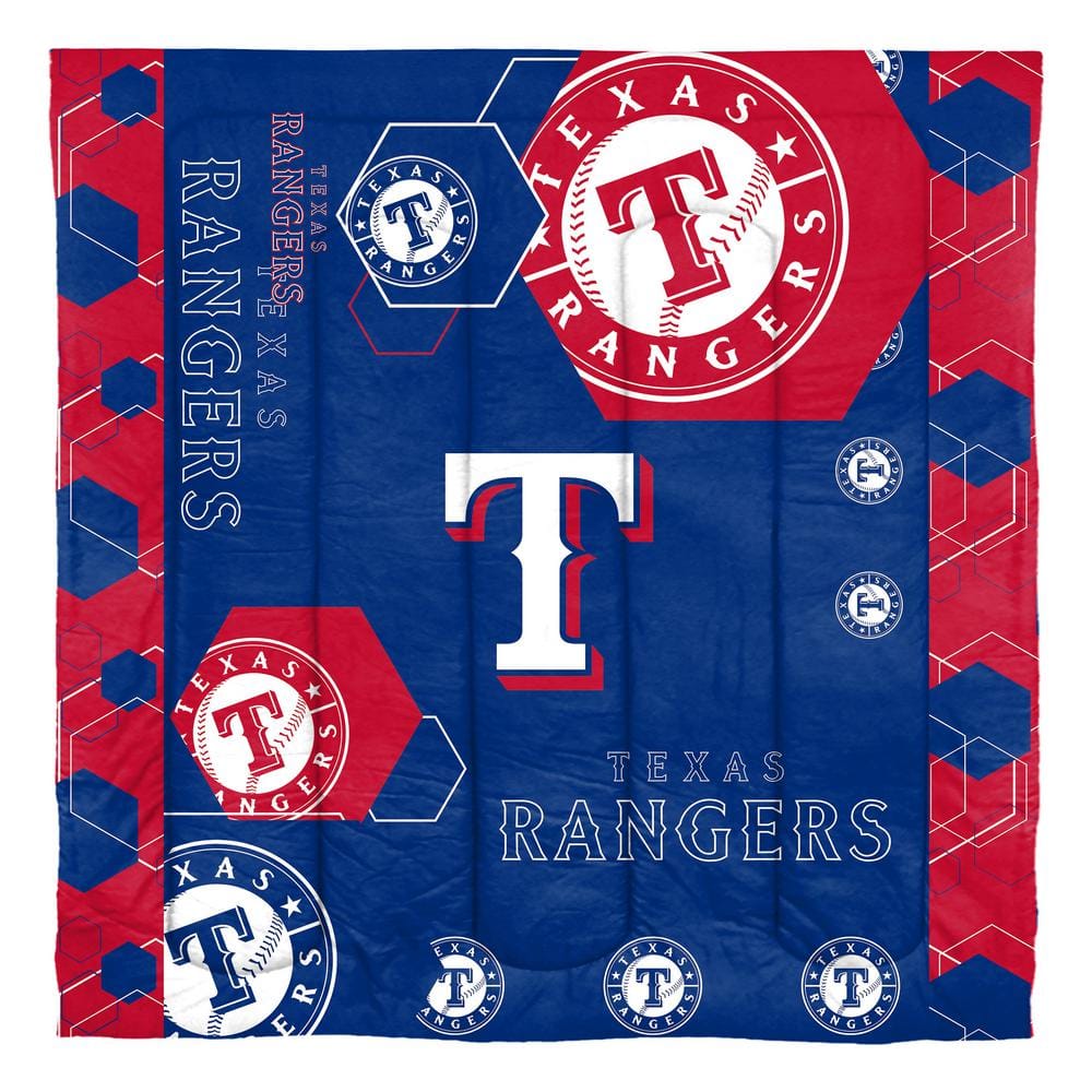 Rangers Hexagon 3-Piece Full/Queen Size Multi Color Polyester Comforter ...