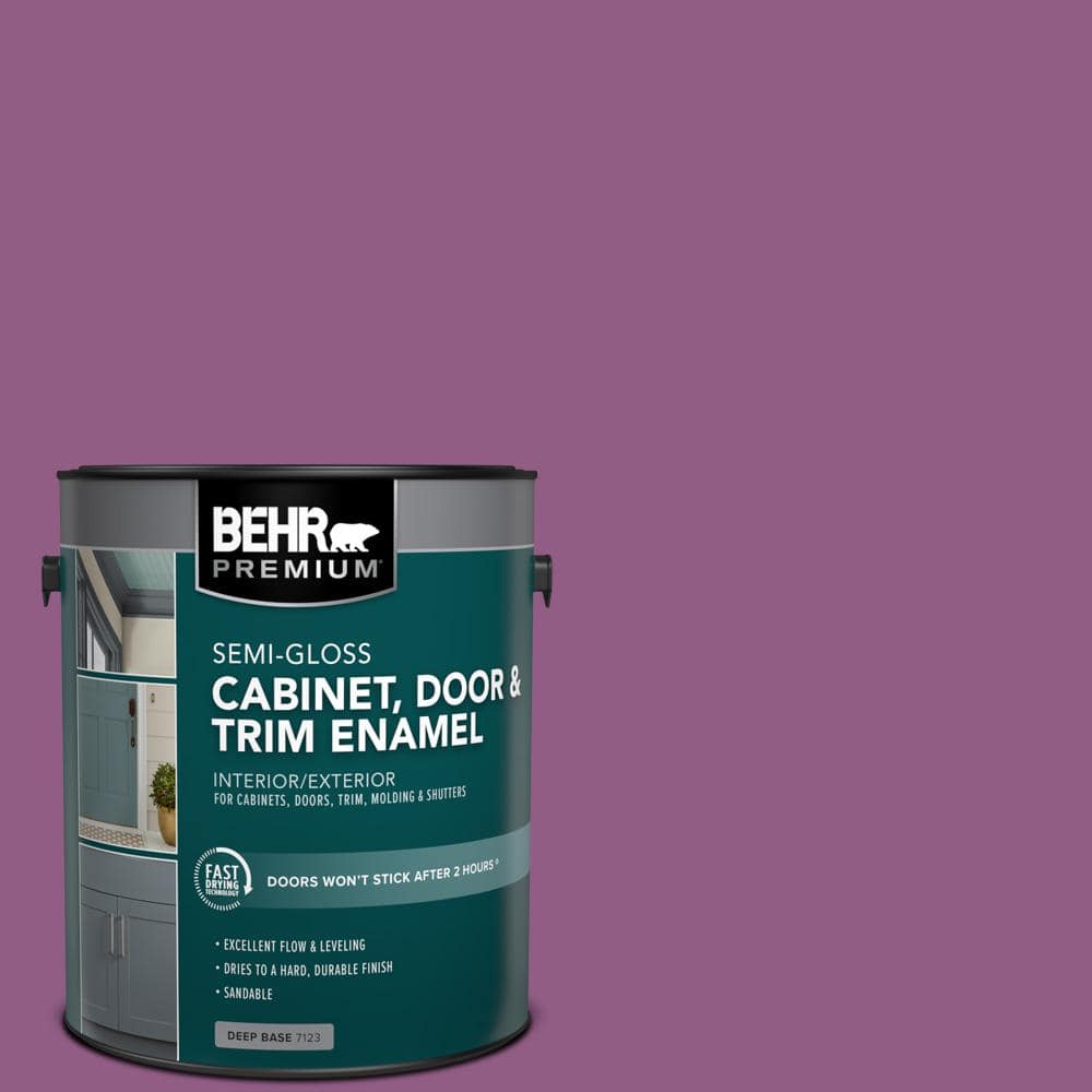 BEHR PREMIUM 1 gal. #OSHA-4 OSHA SAFETY PURPLE Semi-Gloss Enamel ...