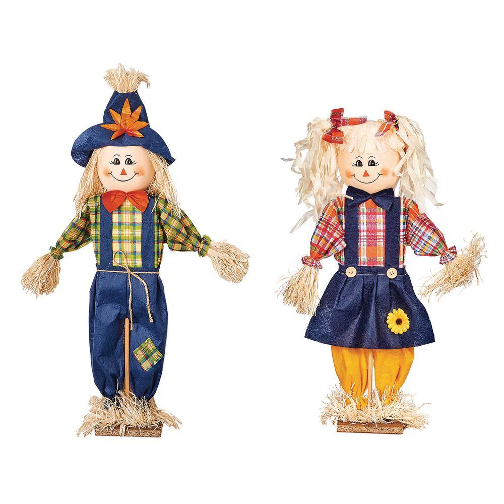 24 in. Standing Scarecrow (Set of 2) 405515 - The Home Depot