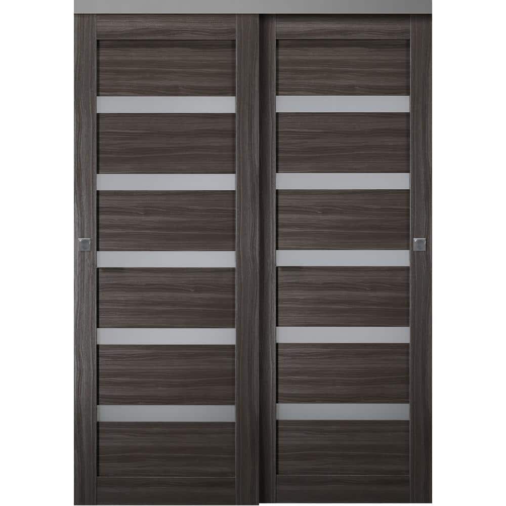 Belldinni Leora 56 in. x 79 in. Gray Oak Finished Wood Composite Bypass ...