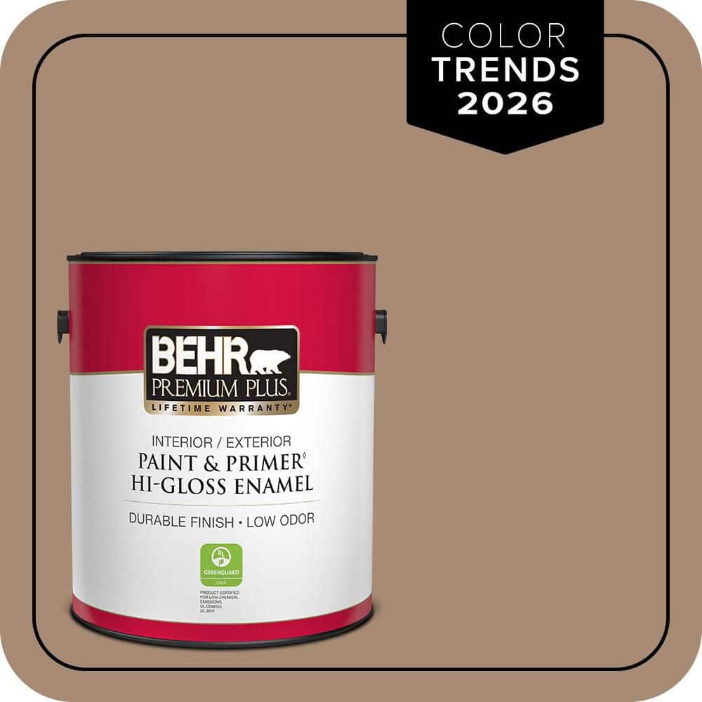 BEHR PREMIUM PLUS 1 gal. #N240-5 Rodeo Tan Hi-Gloss Enamel Interior ...