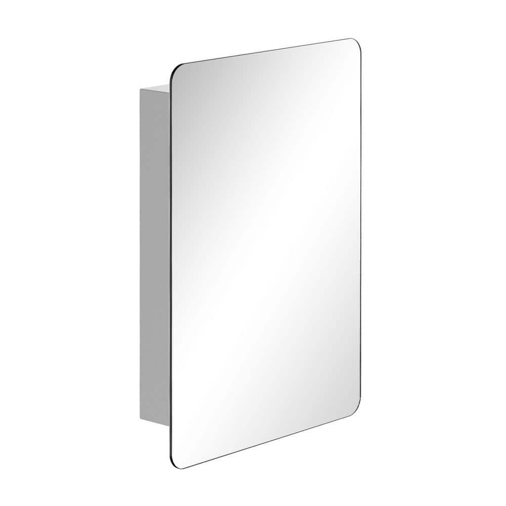 FORCLOVER 18 in. W x 26 in. H Rectangular Sliding Door Medicine Cabinet ...