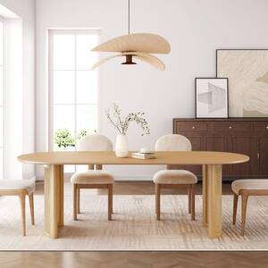 Dovelina Brix Modern Oval Black Wood Top 67 in. Double Pedestal Base Dining Table Seats 6 HD ...