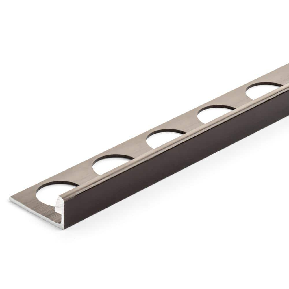 TrimMaster Aluminum L-Shaped Tile Edging Trim, Brushed Antique Bronze ...