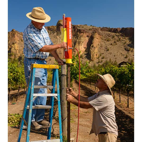 MAN SAVER Orange Steel Air Powered Fence Post Driver, 2-7/8 in. Max OD ...