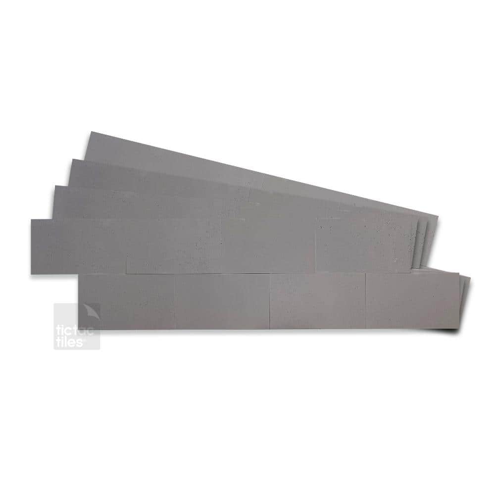 Tic Tac Tiles Concrete Subway 4pcs Slate Pewter 24 in. x 6 in. Other ...