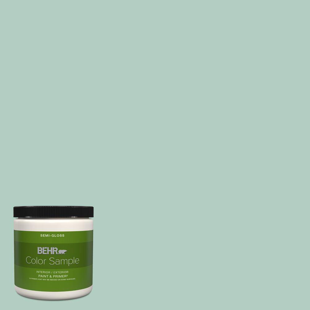 BEHR PREMIUM PLUS 8 oz. #M430-3 Wintergreen Dream Semi-Gloss Interior ...