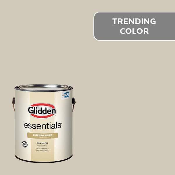 Glidden Essentials 1 gal. PPG1024-4 Moth Gray Flat Exterior Paint ...