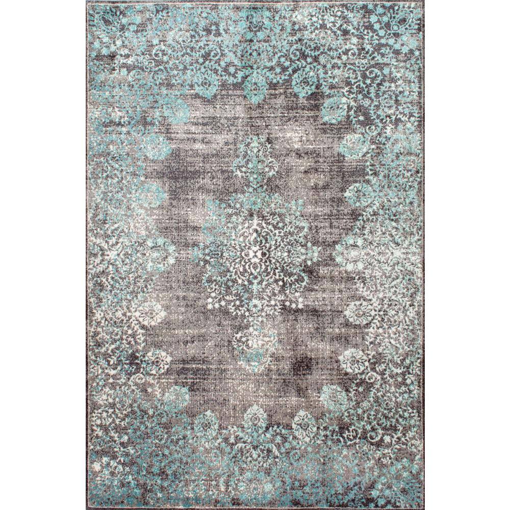 nuLOOM Lacy Vintage Floral Teal 5 ft. x 8 ft. Area Rug BINB03A-508 ...