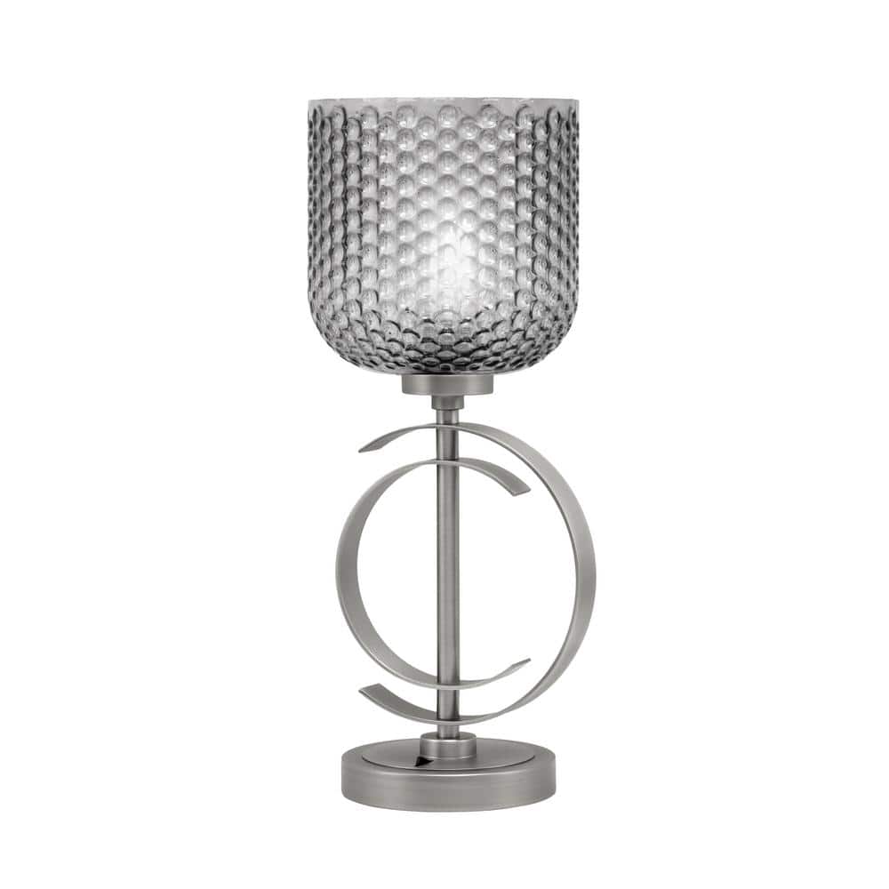 Savanna 18.75 in. Graphite Accent Table Lamp with Smoke Textured Glass ...