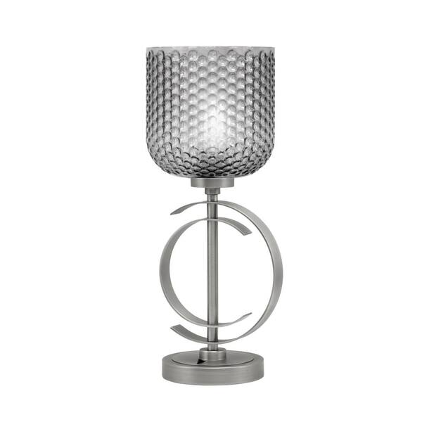 Savanna 18.75 in. Graphite Accent Table Lamp with Smoke Textured Glass ...