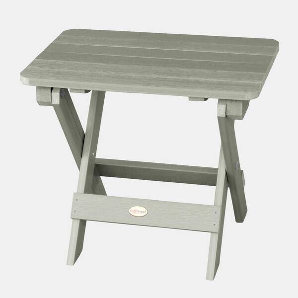 Highwood Adirondack Eucalyptus Recycled Plastic Outdoor Folding Side ...