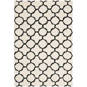 SAFAVIEH Chatham Ivory/Black 8 ft. x 10 ft. Geometric Area Rug CHT717A-8
