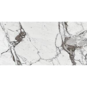 Daltile Marble Attache Nero Polished 24 in. x 47 in. Color Body Porcelain Floor and Wall Tile ...
