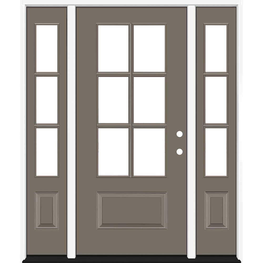 Steves & Sons Legacy 60 in. x 80 in. 3/4-6Lite Clear Glass LHIS Primed ...