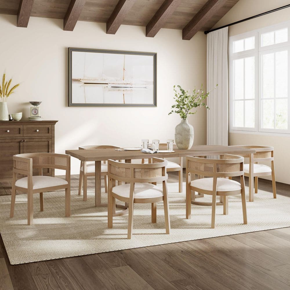 Harper & Bright Designs High-End Lines 7-Piece Beige and Natural Ash ...
