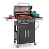 PHI VILLA 4-Burner Propane Gas Grill and Griddle Combo in Black with ...