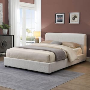 Furniture of America Hurnick White Wood Frame Queen Platform Bed with ...