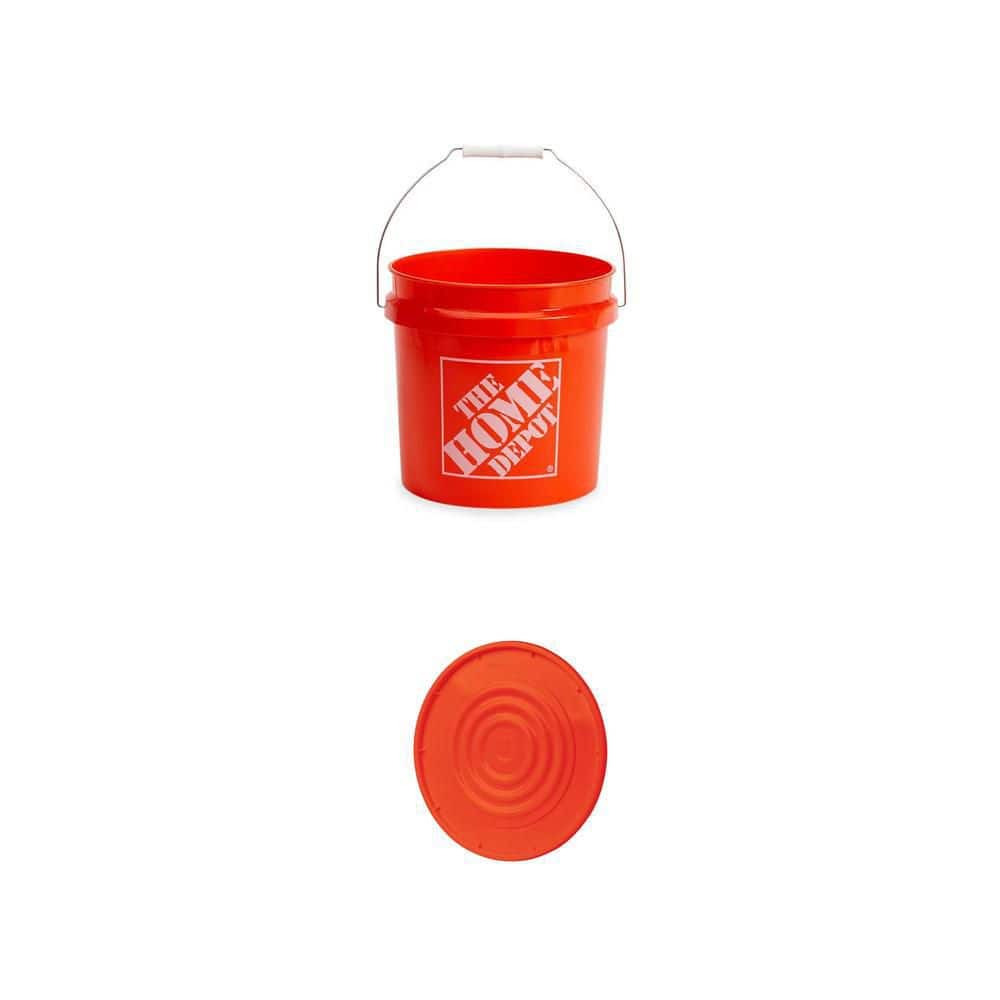 2 gal. Orange Paint Bucket and 2 Gal. Orange Bucket Lid Combo - The ...