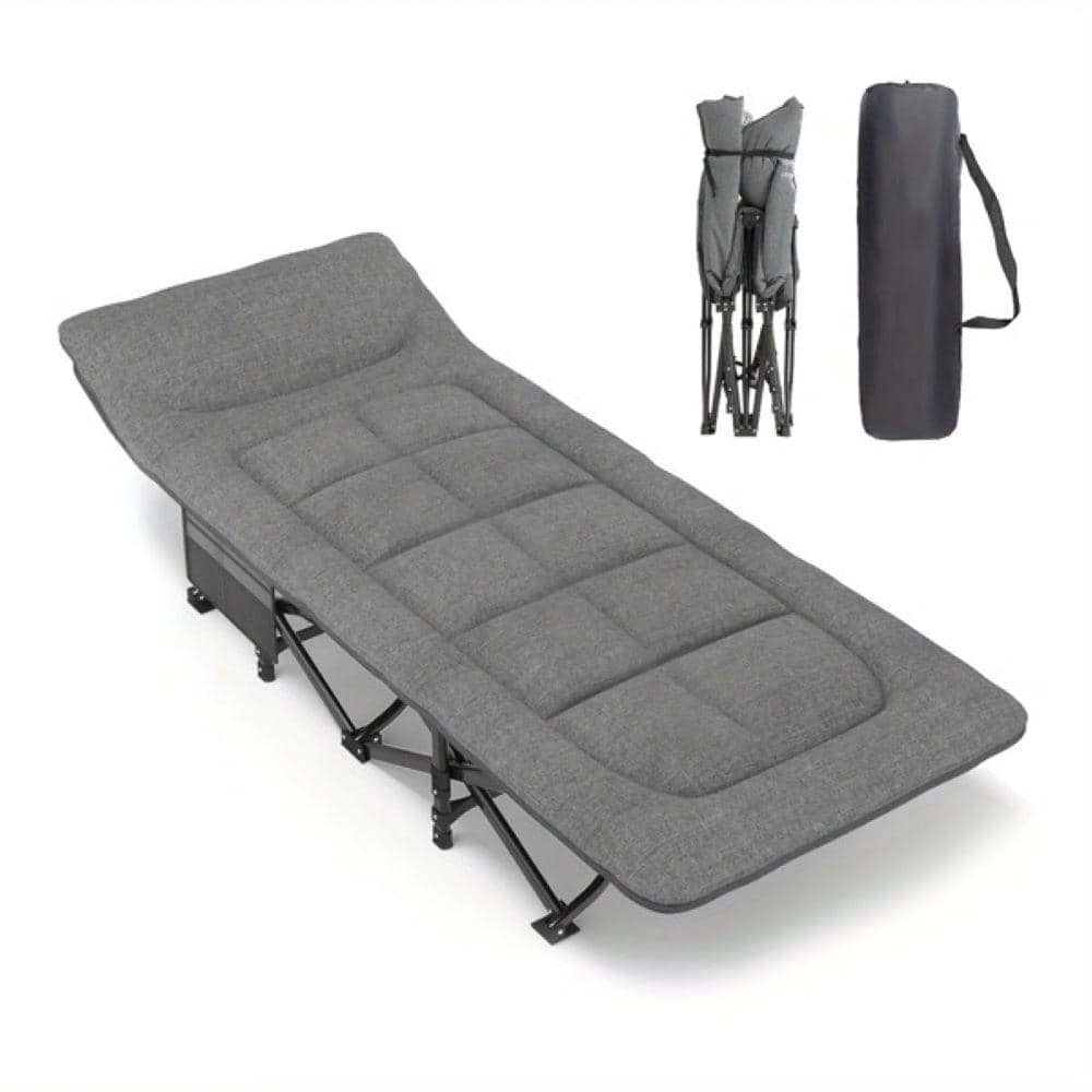 ITOPFOX Black Metal Outdoor Day Bed Portable Folding Bed with Carry Bag ...