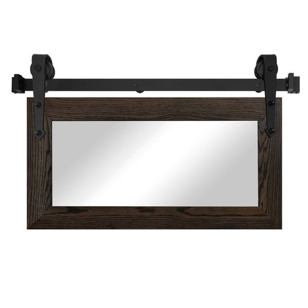Rayne Mirrors (33 in. W x 18 in. H) Ebony Ozark Hardwood Mirror With ...