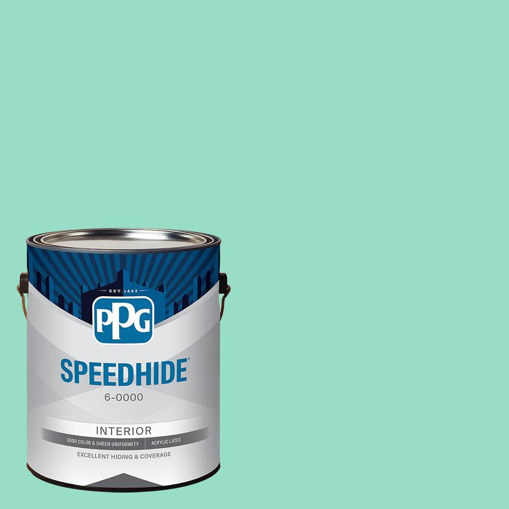 SPEEDHIDE 1 gal. PPG1229-3 Almost Aqua Satin Interior Paint PPG1229-3SH ...