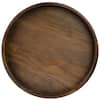 KINGCRAFT 20 in. W x 2.4 in. H x 20 in. D Brown Walnut Wood Serving ...