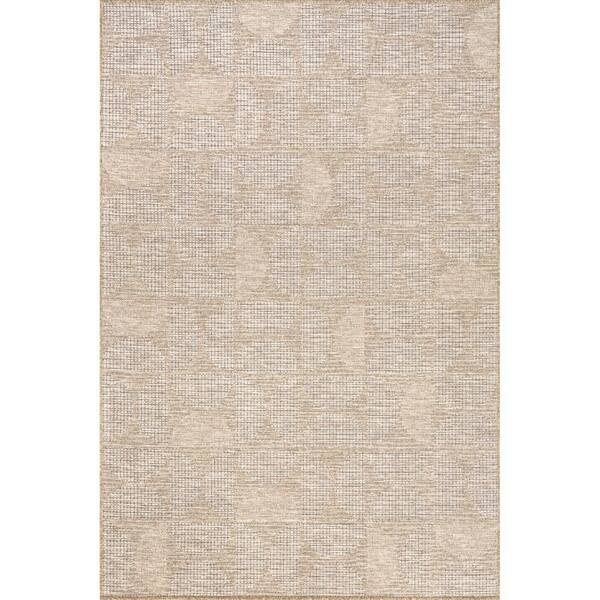 nuLOOM Lakelyn Modern Geometric Grey 8 ft. x 11 ft. Indoor/Outdoor Area ...