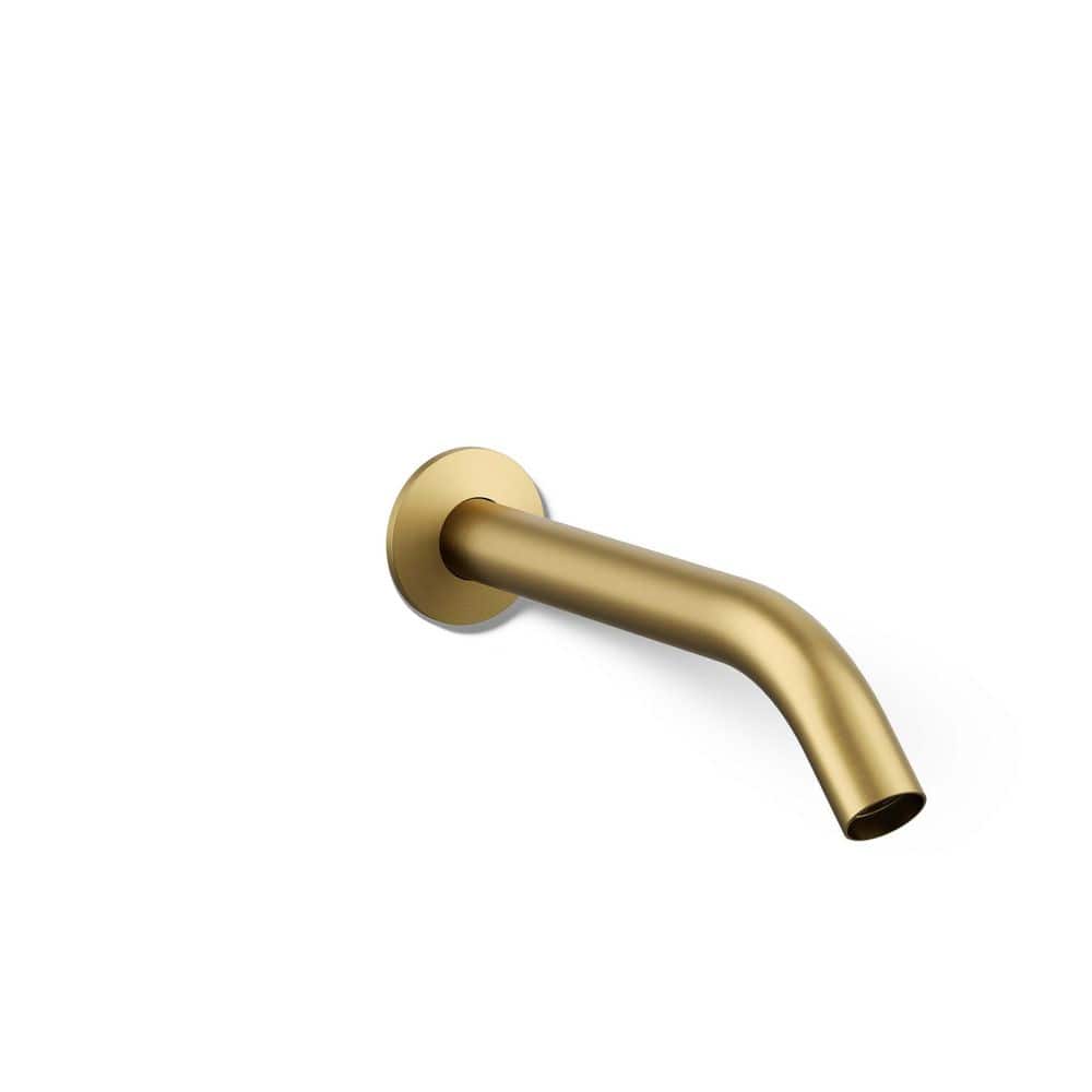 KOHLER Components Wall-Mount Tub Spout in Vibrant Brushed Moderne Brass ...