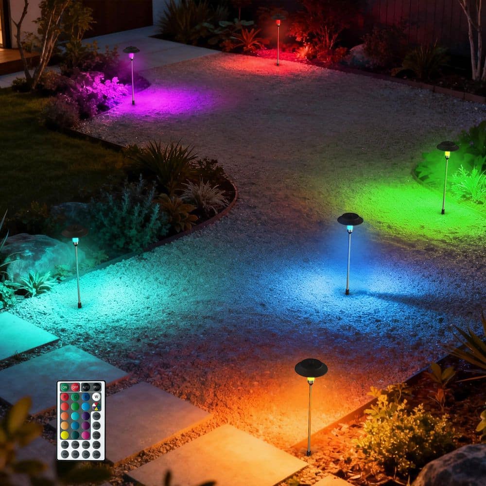 Emeritpro Low Voltage 6-Head RGBW Path Light,480 Lumen Integrated LED ...