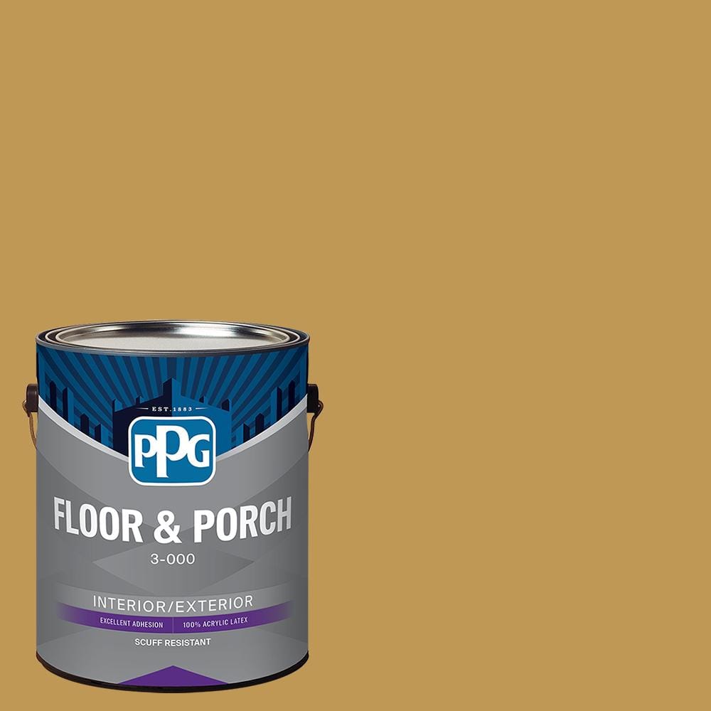 PPG 1 gal. PPG1106-6 AmaretTo Sours Satin Interior/Exterior Floor and ...