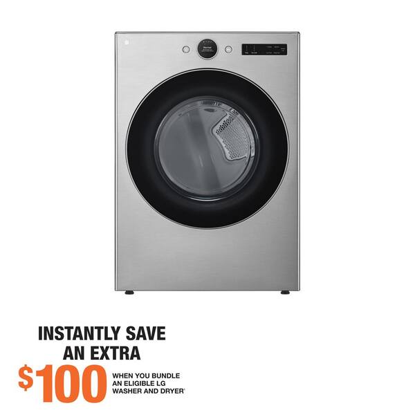 LG 7.4 cu. ft. Vented Stackable SMART Electric Dryer in Graphite Steel ...