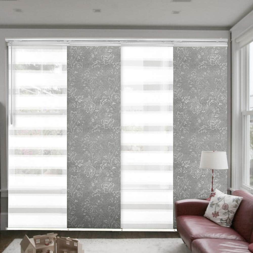 EMOH Etched Gleam 48 in. - 88 in. W x 94 in. L Adjustable 4- Panel ...