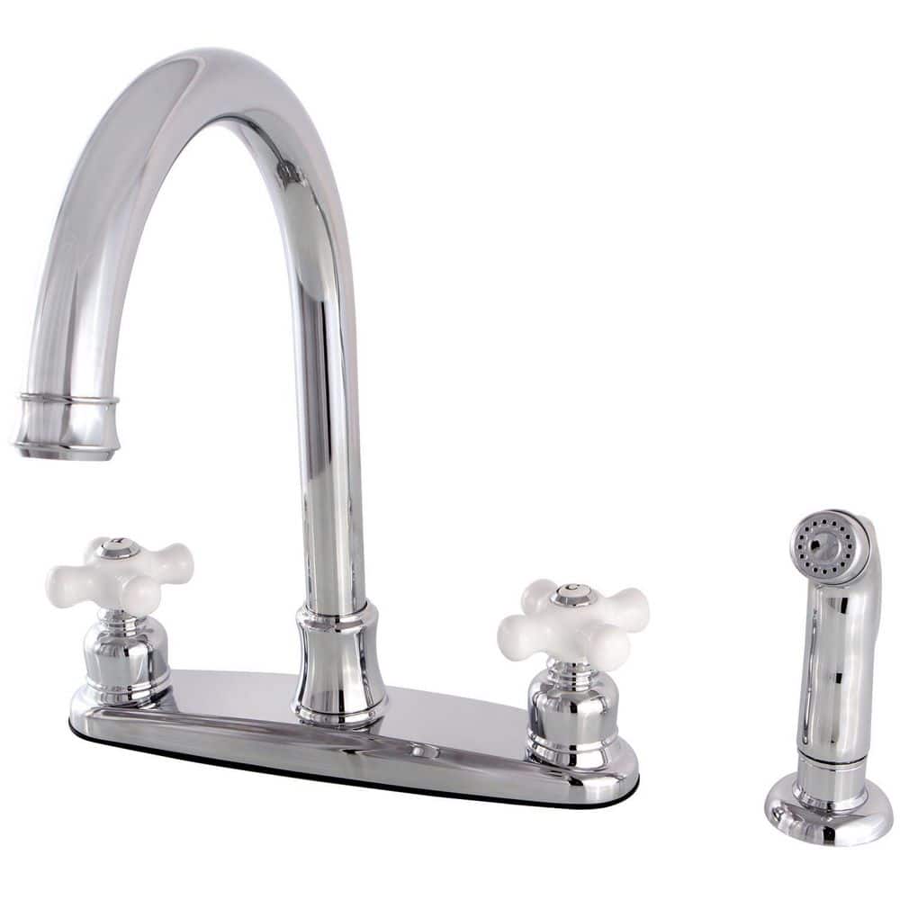 Kingston Brass Victorian 2-Handle Deck Mount Centerset Kitchen Faucets ...