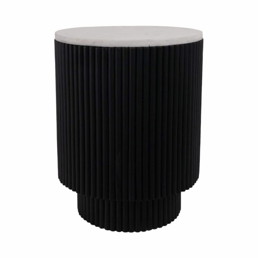 Reviews for Liv & Skye 16 in. Black Round Marble Top Ribbed Pedestal ...