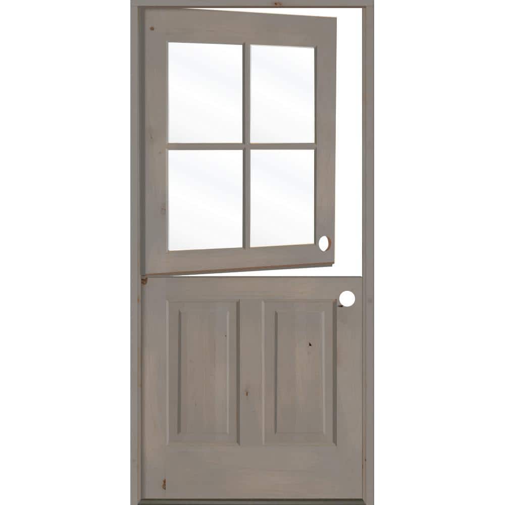 Krosswood Doors 32 in. x 80 in. Farmhouse Knotty Alder Left-Hand ...