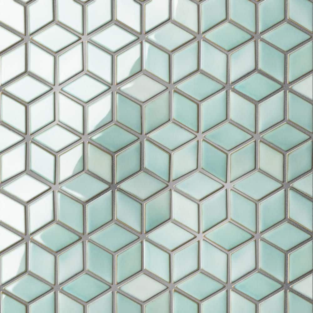 Merola Tile Hudson Rhombus Mint Green 10 in. x 12 in. Porcelain Floor ...