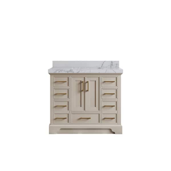 Willow Collections Charlotte 42 in. Single Sink Freestanding Fine Grain ...