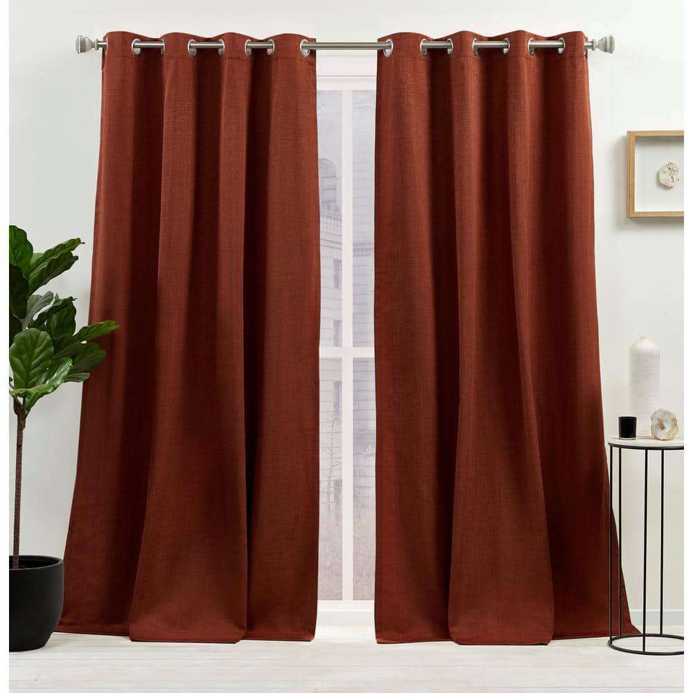 NICOLE MILLER NEW YORK Sawyer Brick Red Solid Light Filtering Grommet ...