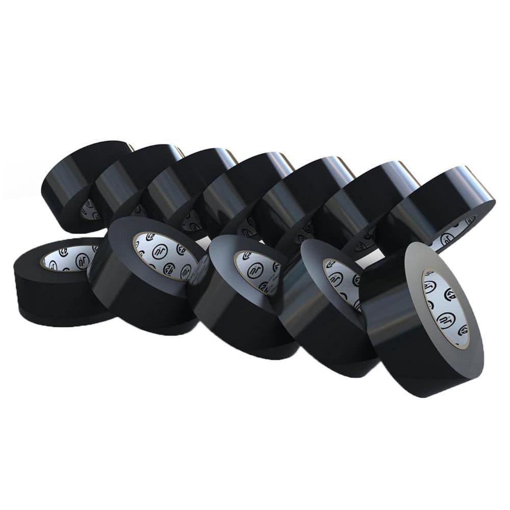 Yichuhaoxi 0.75 in. x 66 ft. Electrical Tape Black 12-Pack Waterproof ...