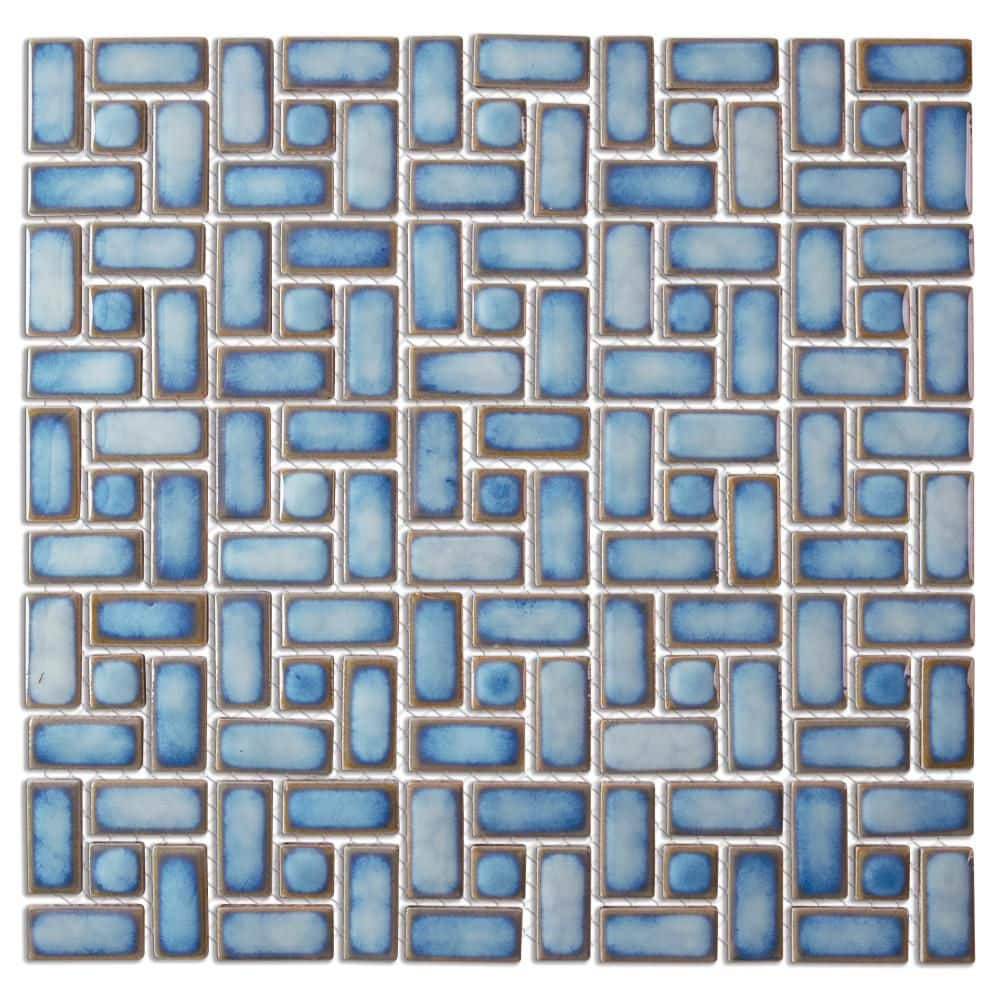 Merola Tile Hudson Spiral Marine 6 in. x 6 in. Porcelain Mosaic Take ...