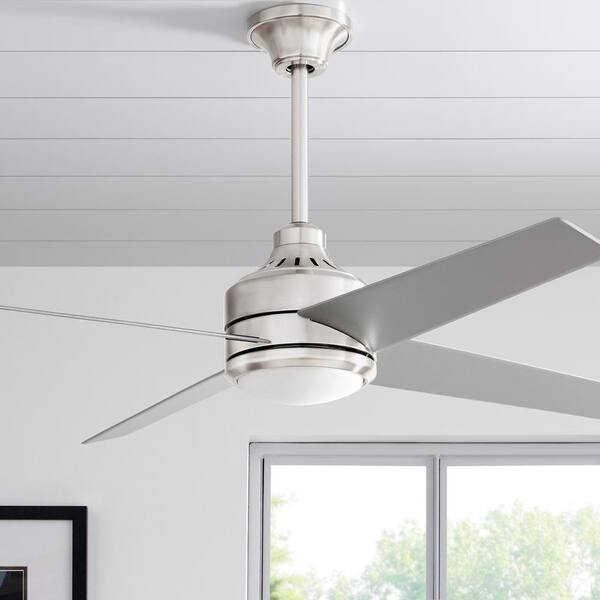 Mercer 52 In Led Indoor Brushed Nickel Ceiling Fan | Shelly Lighting