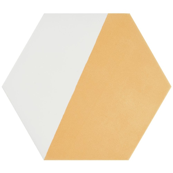 Ivy Hill Tile Eclipse Burst Yellow 7.79 in. x 0.59 in. Matte Porcelain ...