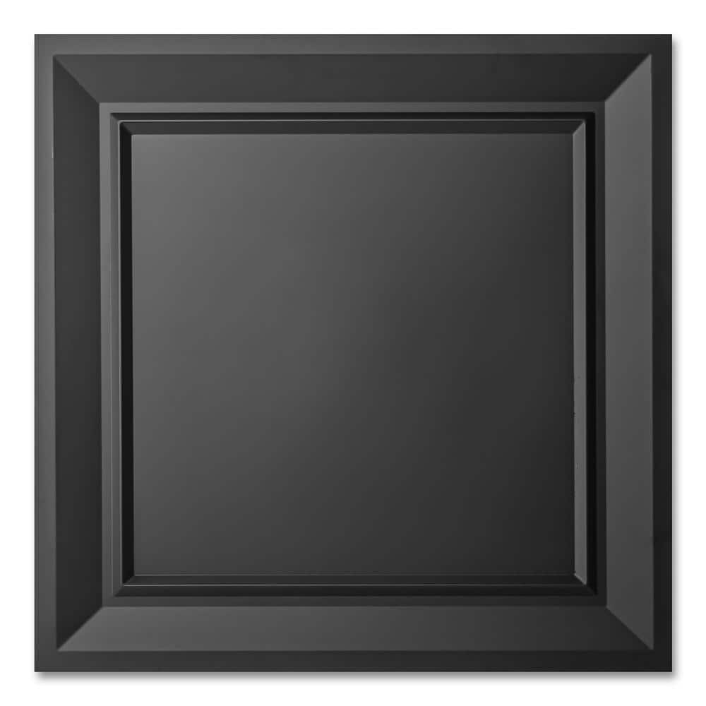 Art3dwallpanels Modern Black 2 ft. x 2 ft. PVC Water Resistant Drop In ...