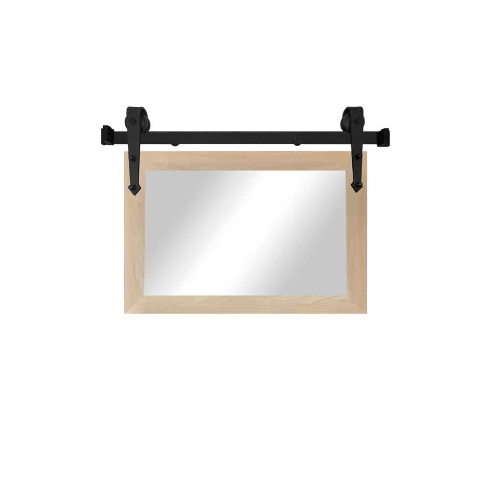 Rayne Mirrors (33 in. W x 18 in. H) Blonde Maple Modern Rustic Vertical ...